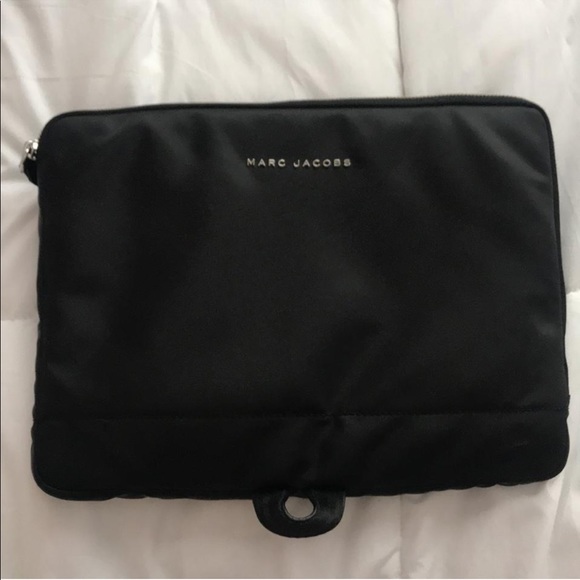 Marc Jacobs | Bags | Marc Jacobs Black Nylon Leather Laptop Bag Case 3 ...